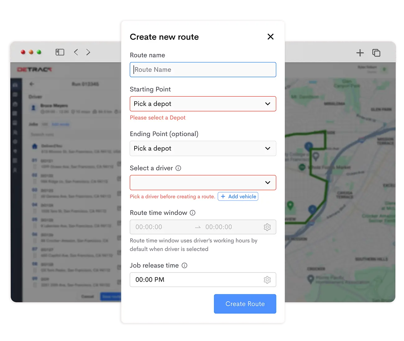 Detrack Route Planning | Instant Route Optimization for % Fleets