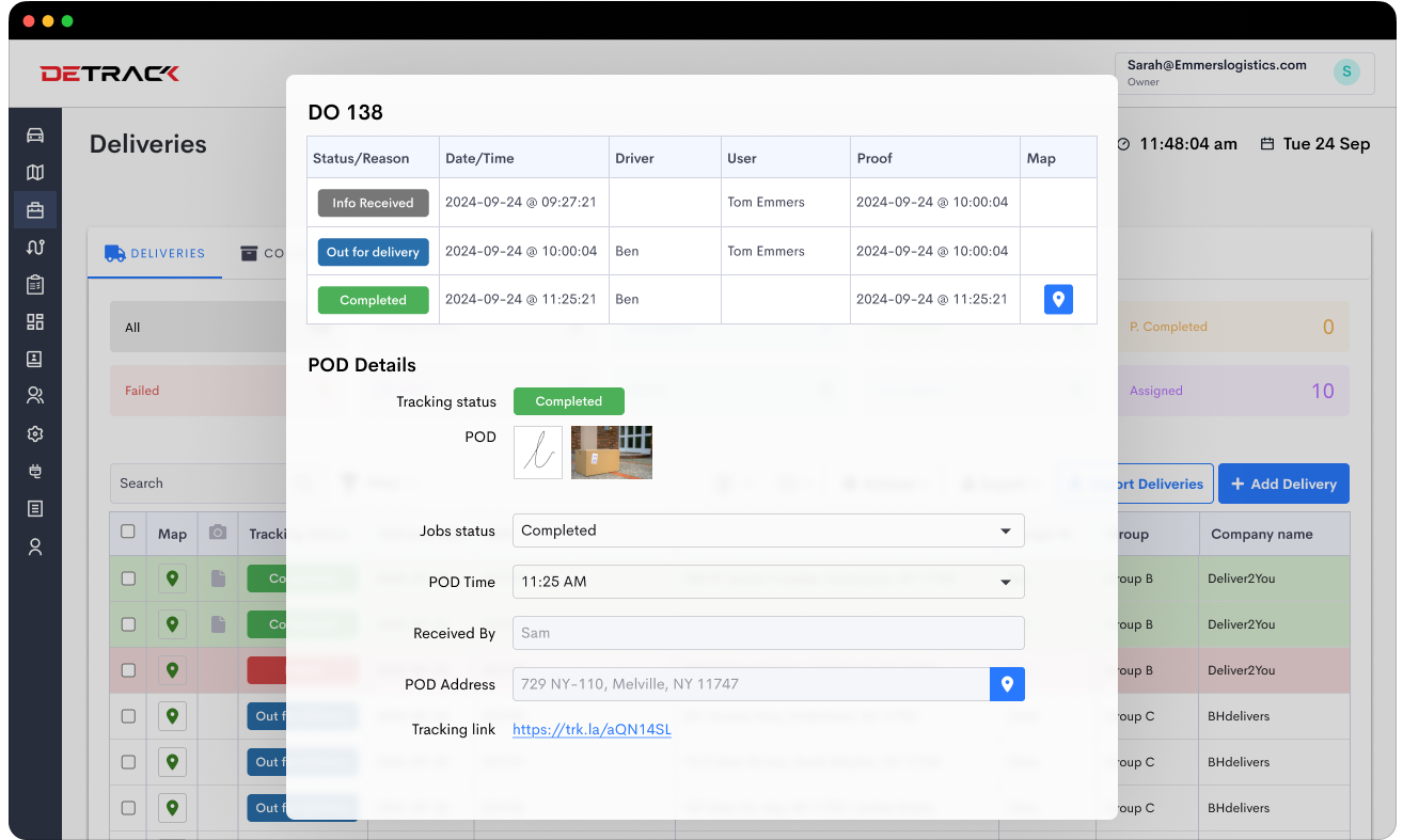 Electronic Proof of Delivery (ePOD) - Verified Deliveries